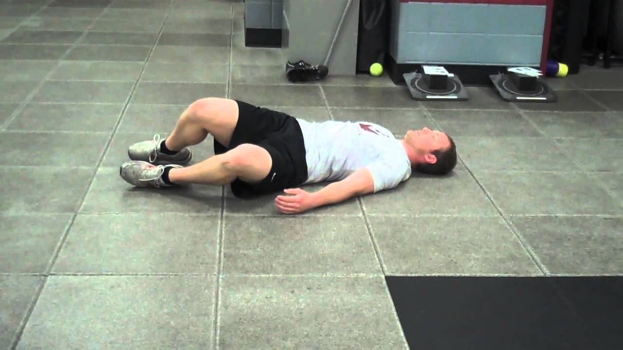 Lying, Bent Knee Rocking (feet flat on ground) - YouTube