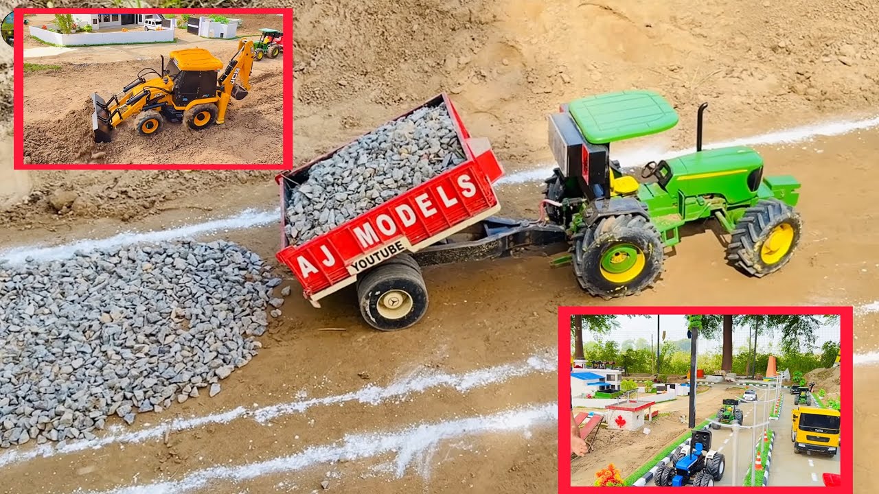 Making a mini highway with RC motor and help by mini tractor | - YouTube