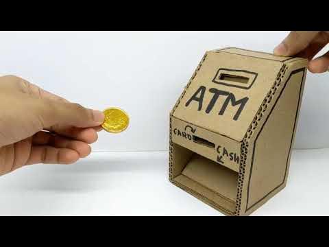 how to make ATM machine (cardboard without glue gun) DIY ATM craftzilla ...