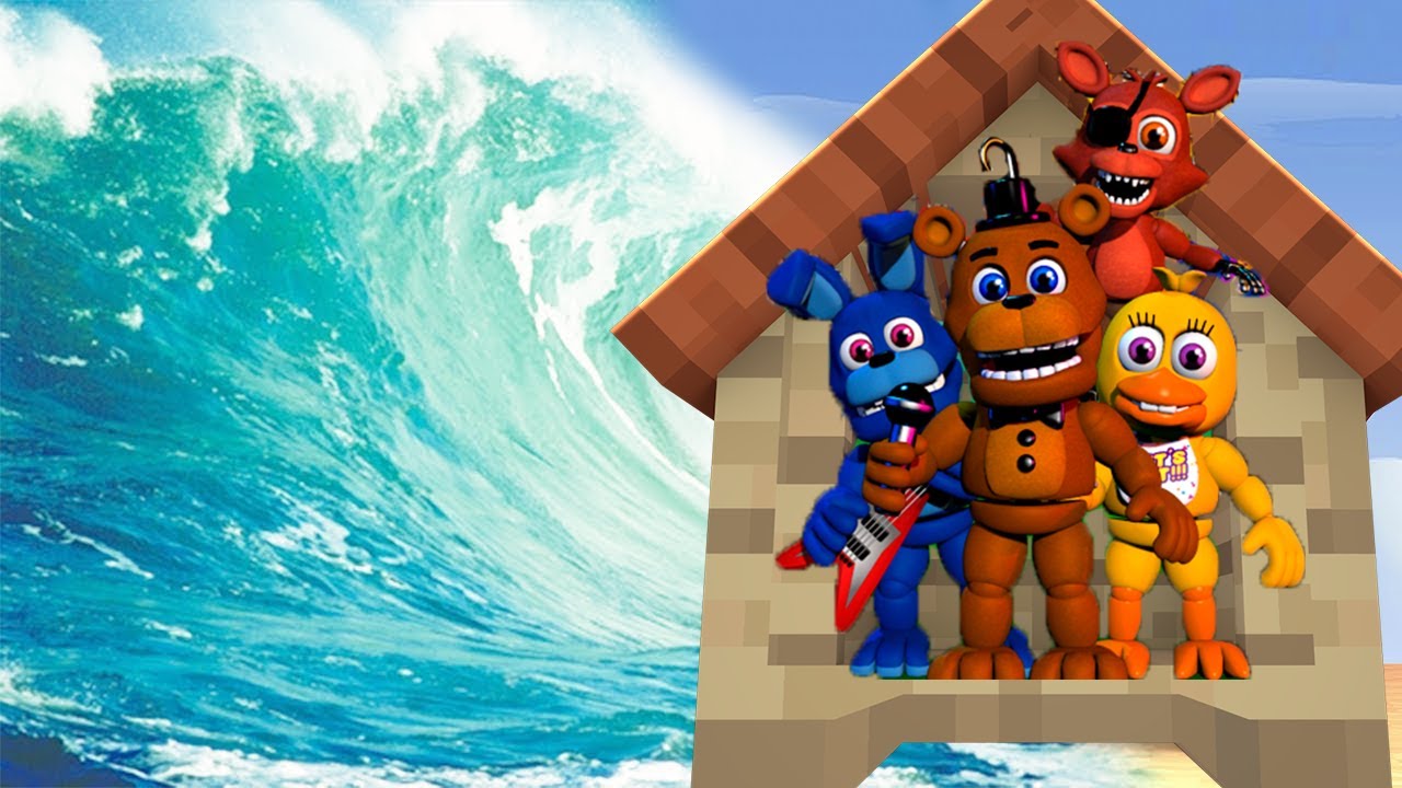 Minecraft: BASE DE ANIMATRONICS VS TSUNAMI! (TSUNAMI BASE CHALLENGE ...