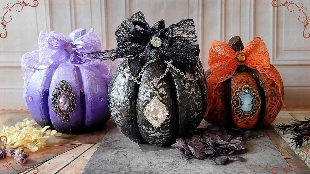 🎃 Decorative pumpkins, victorian style, home decor ideas, DIY tutorial ...
