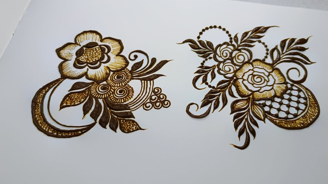 Henna rose flower bunches tutorial | floral henna rose tutorial ...