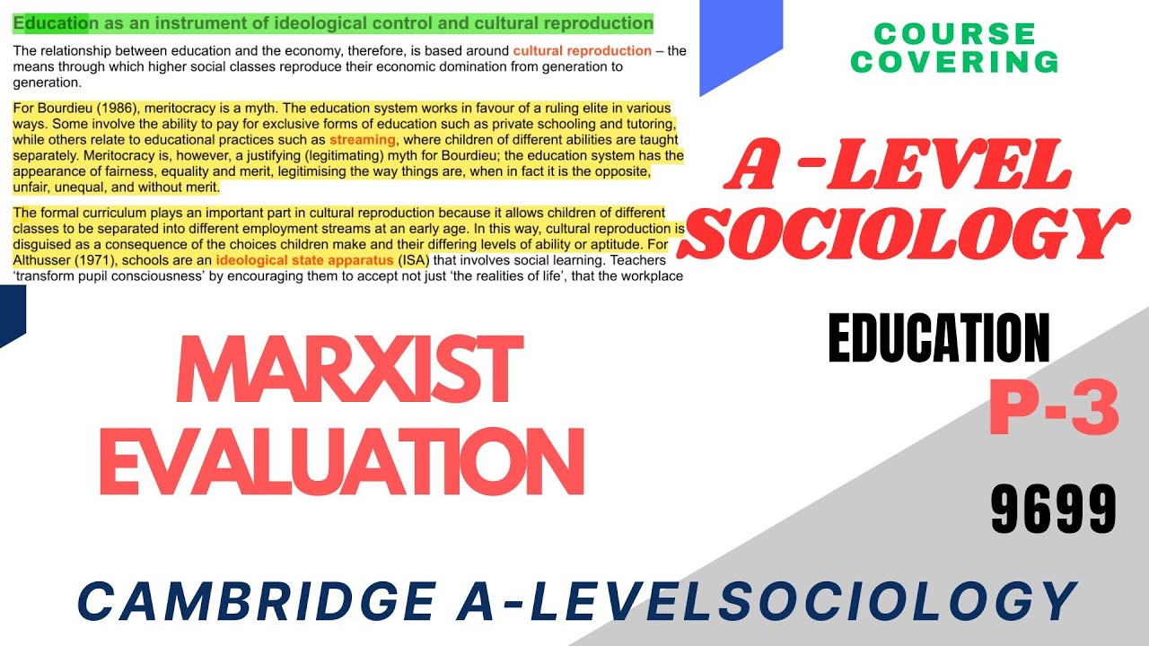 2. Marxist & Education | Evaluation | Cambridge A Level Sociology (9699 ...