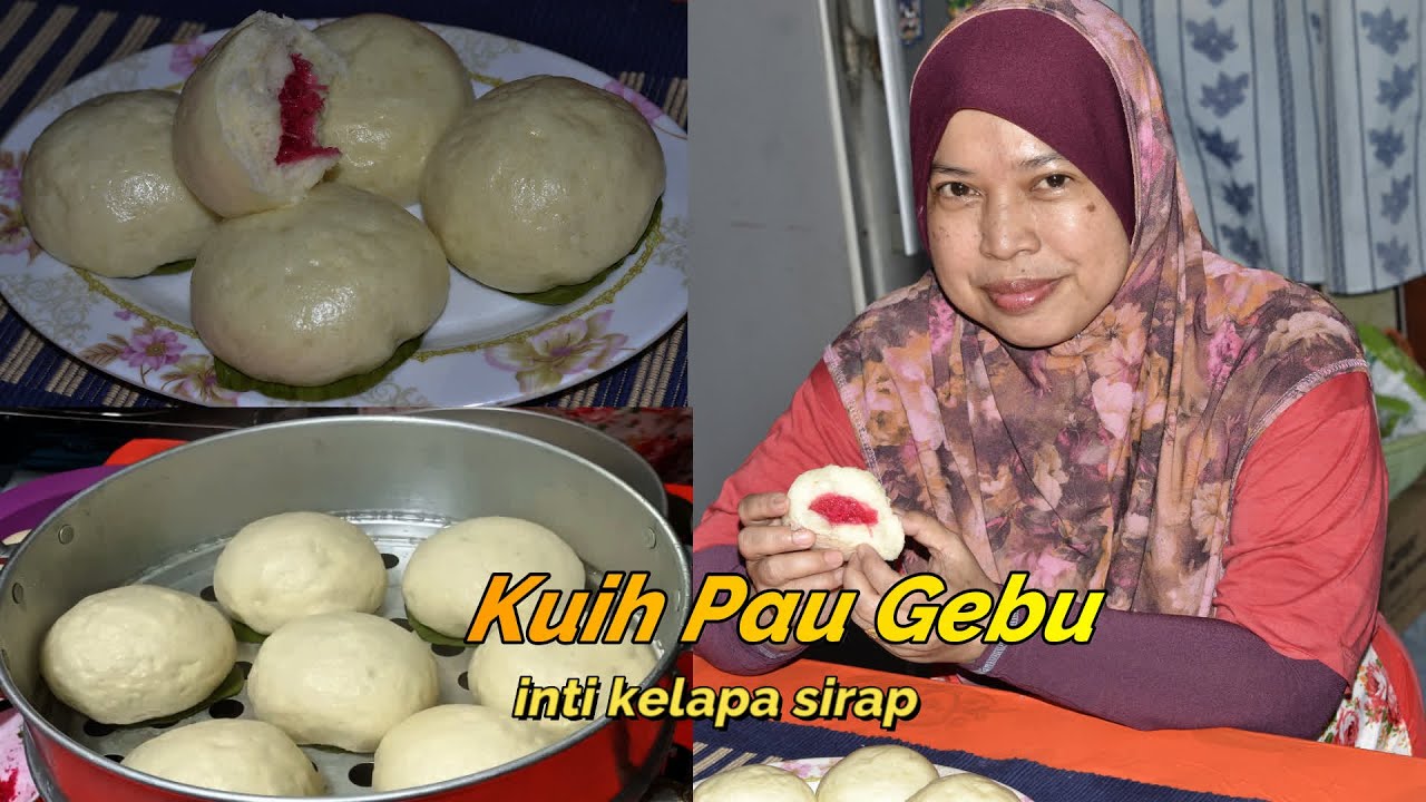 Kuih Pau Kukus Gebu Inti Kelapa Sirap || Resepi Lengkap Pasti Gebu dan ...