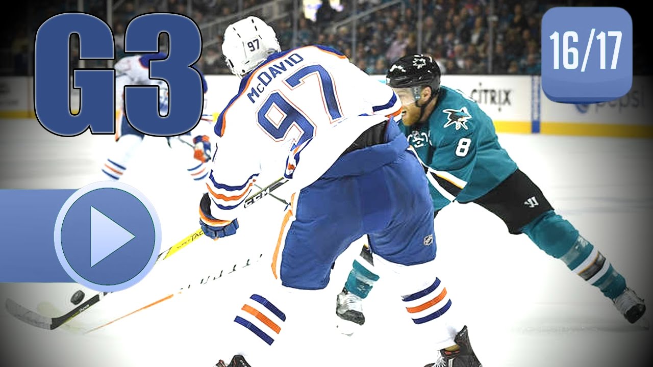 Edmonton Oilers vs San Jose Sharks. 2017 NHL Playoffs. Round 1. Game 3 ...