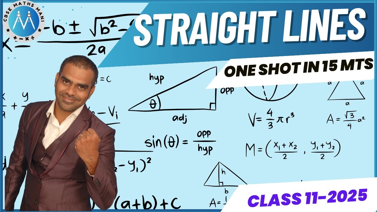 Straight lines class 11 maths one shot | All formulas and concepts ...