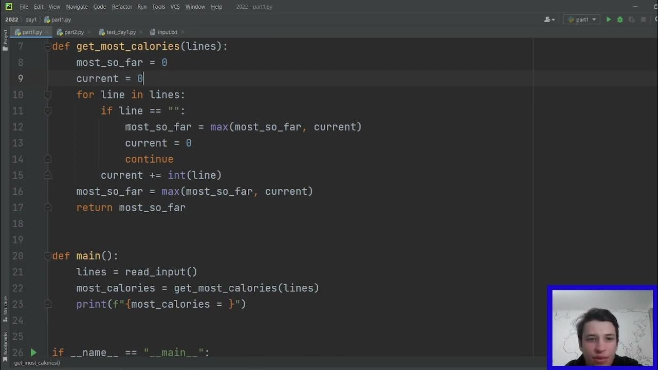 Advent of Code 2022, Day 1, Python Solution - YouTube