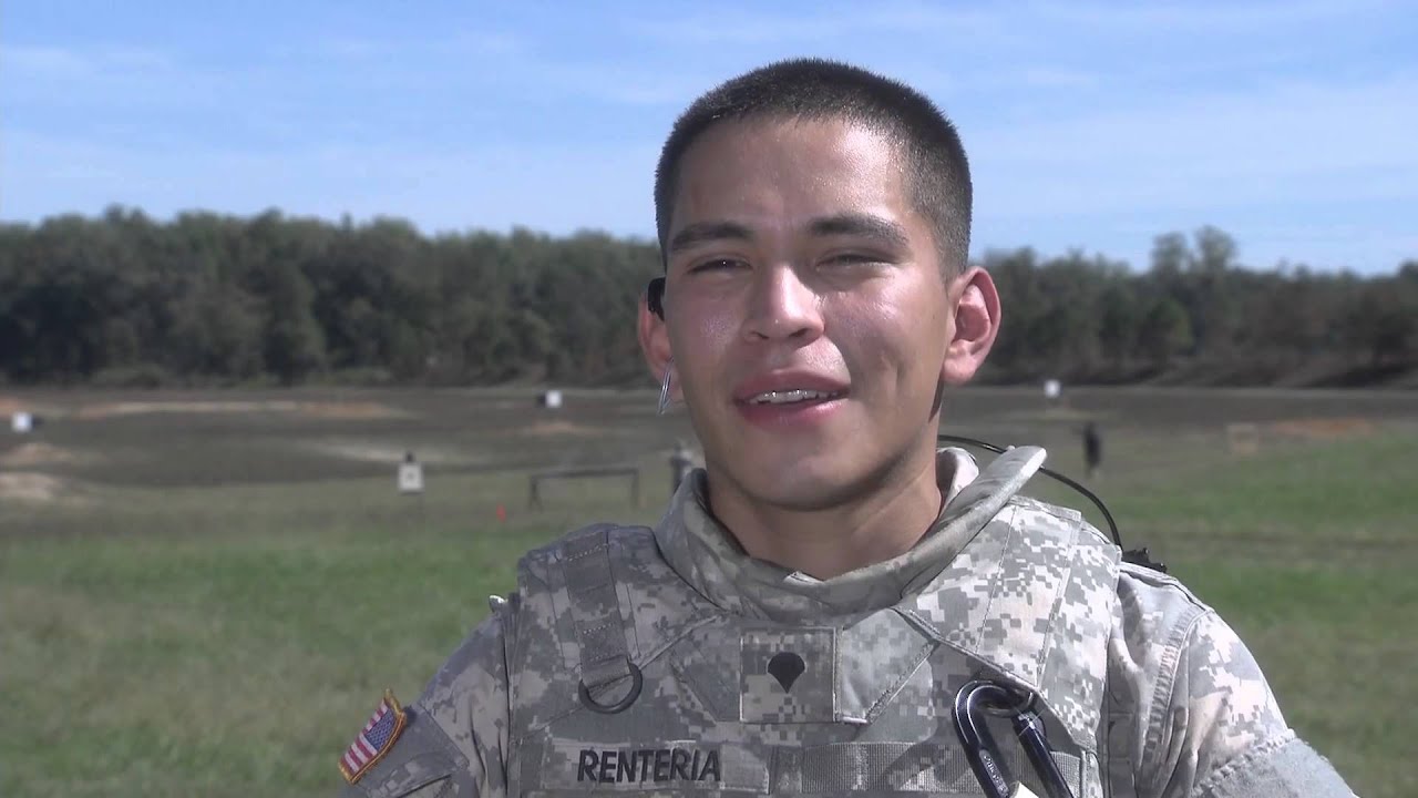 Spc Jonathan Renteria talks to a reporter about the 2015 Best Warrior ...