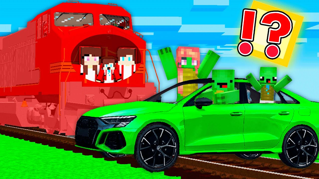 JJ FAMILY TRAIN vs MIKEY FAMILY CAR CRASH ACCIDENT in Minecraft ! MIKEY ...