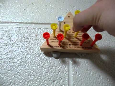 Wooden Triangle Peg Jump Game SOLVED (Cracker Barrel) - YouTube