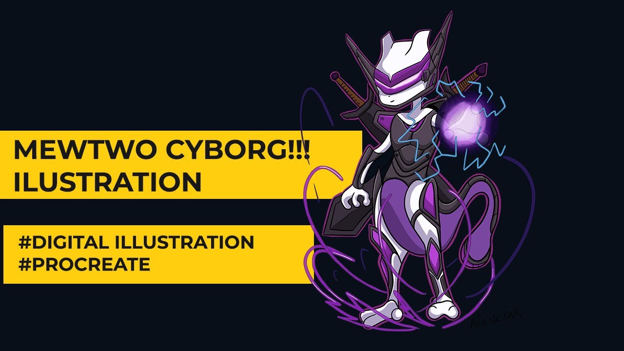 Draw illustration pokemon mewtwo cyborg | Gambar Mewtwo - YouTube