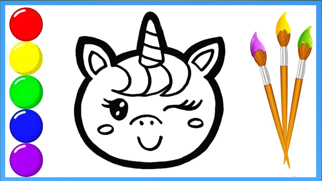 How to draw Unicorn, Painting and Coloring for Kids, Toddlers | basic ...