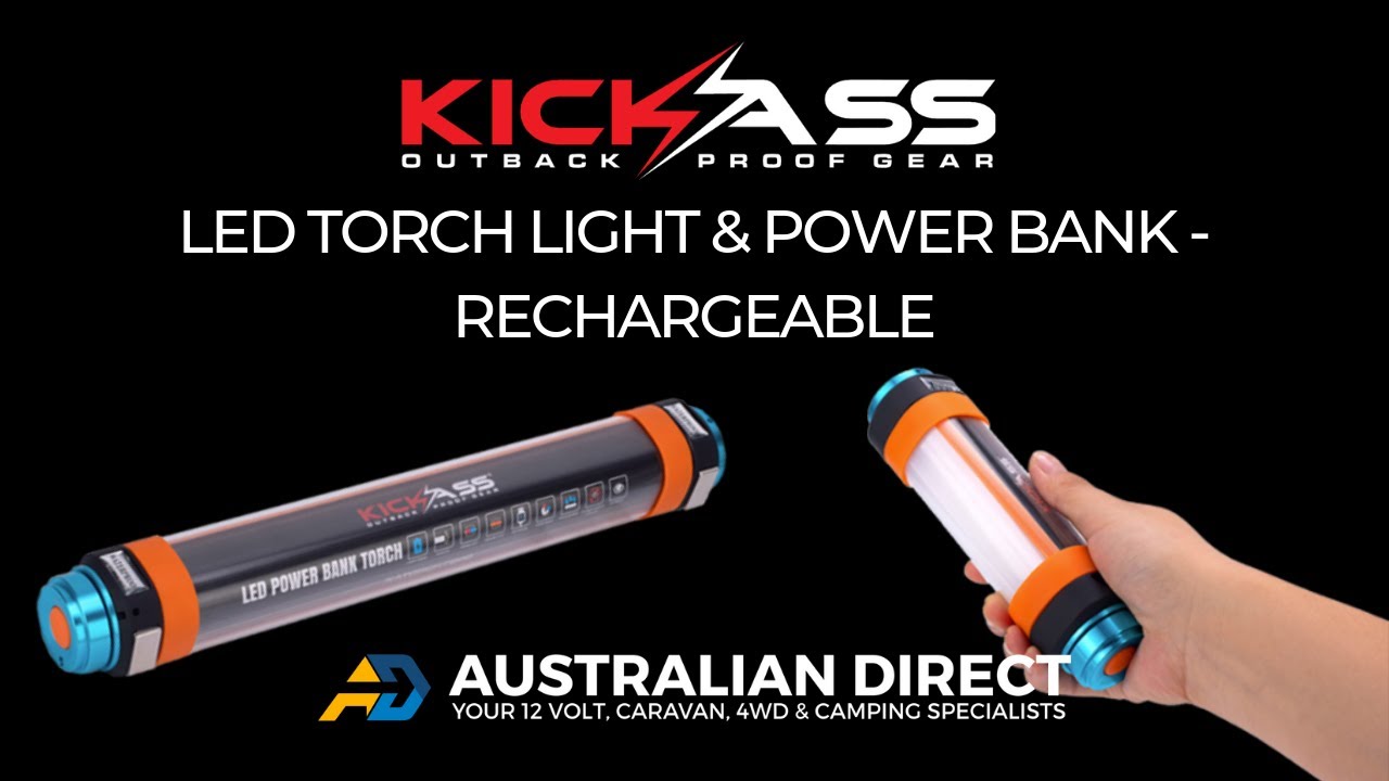 KickAss LED Camping Torch and Power Bank - YouTube