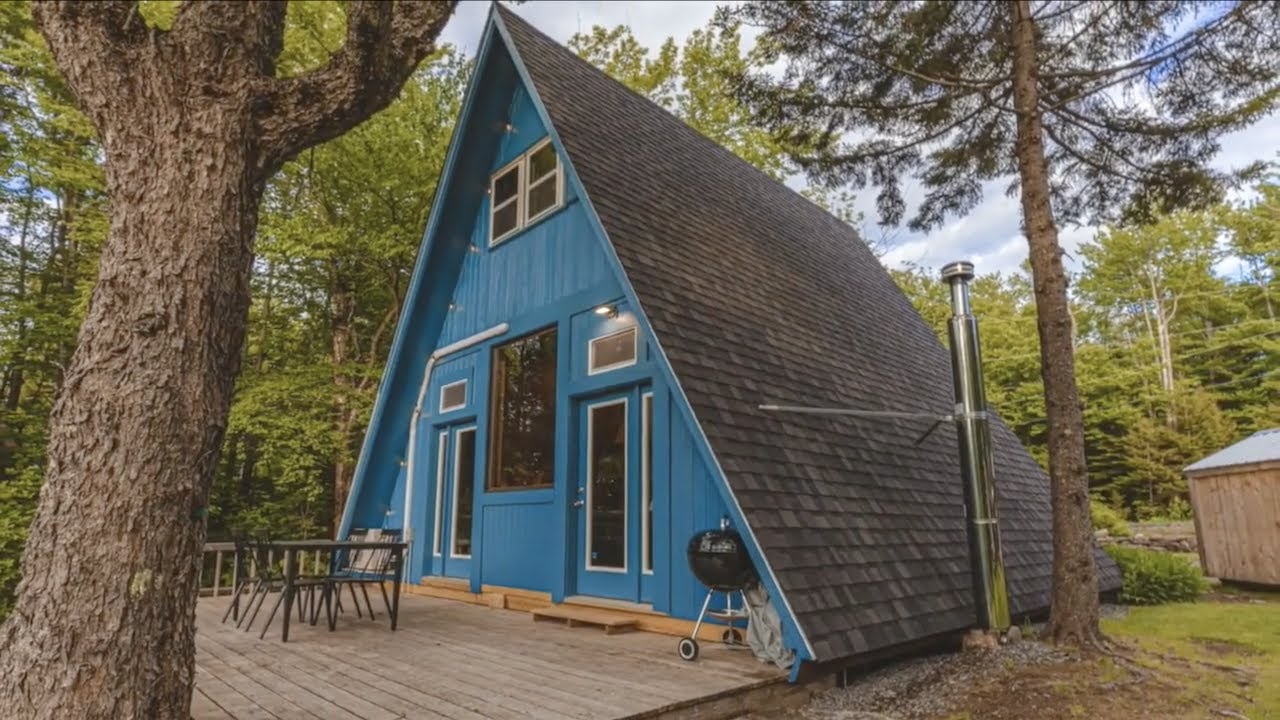 Amazing Cute Alpine A-Frame Midcentury Cabin by Lake Raponda - YouTube