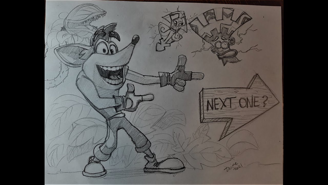 How to draw crash bandicoot 4 and friends.. quick drawing lesson - YouTube
