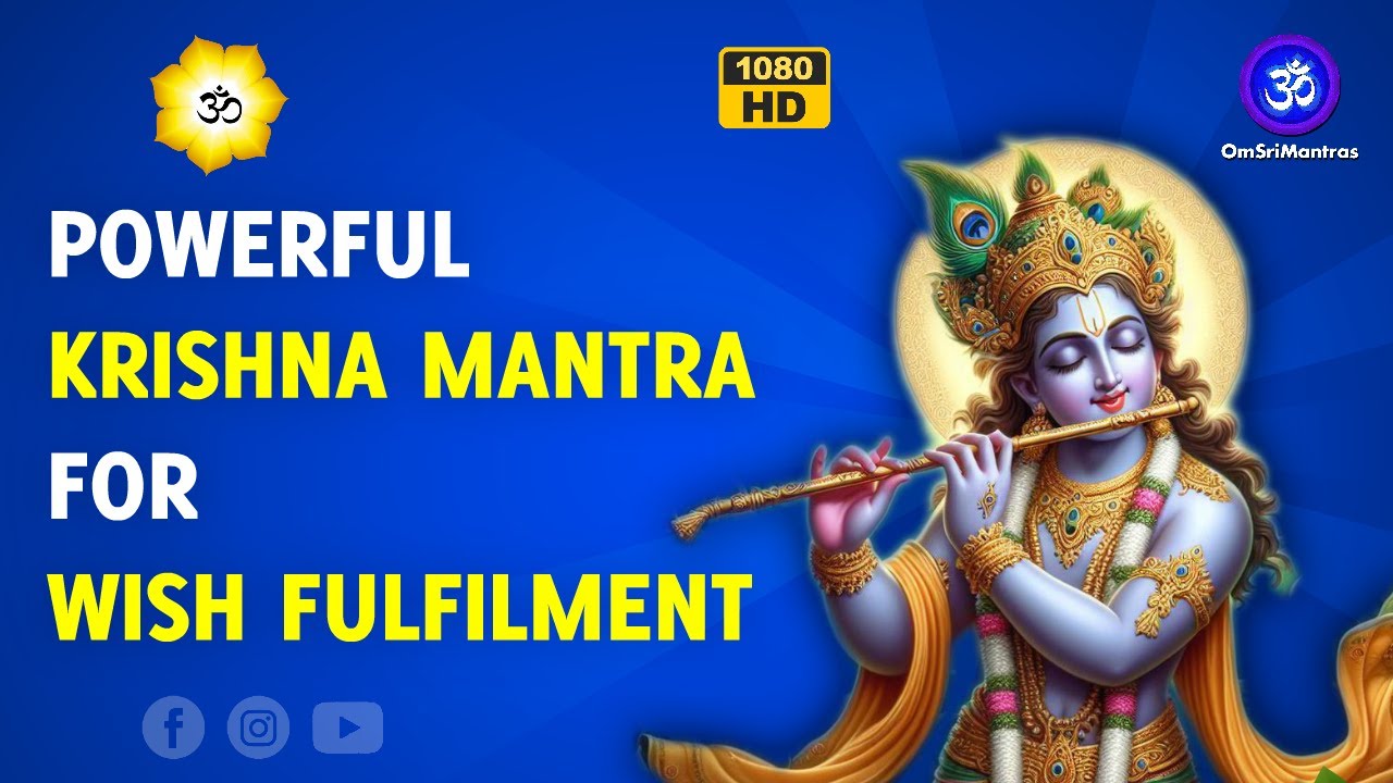 Om Kleem Krishnaya Namaha 108 Times | Krishna Mantra - YouTube
