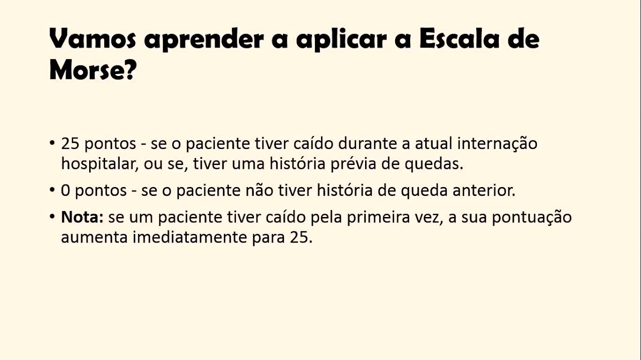 Escala De Morse Para Que Serve - REVOEDUCA