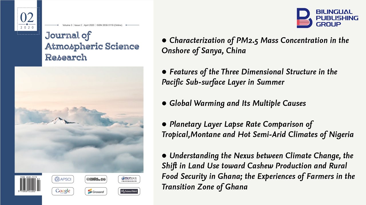 Journal of Atmospheric Science Research | Vol.3, Iss.2 April 2020 - YouTube