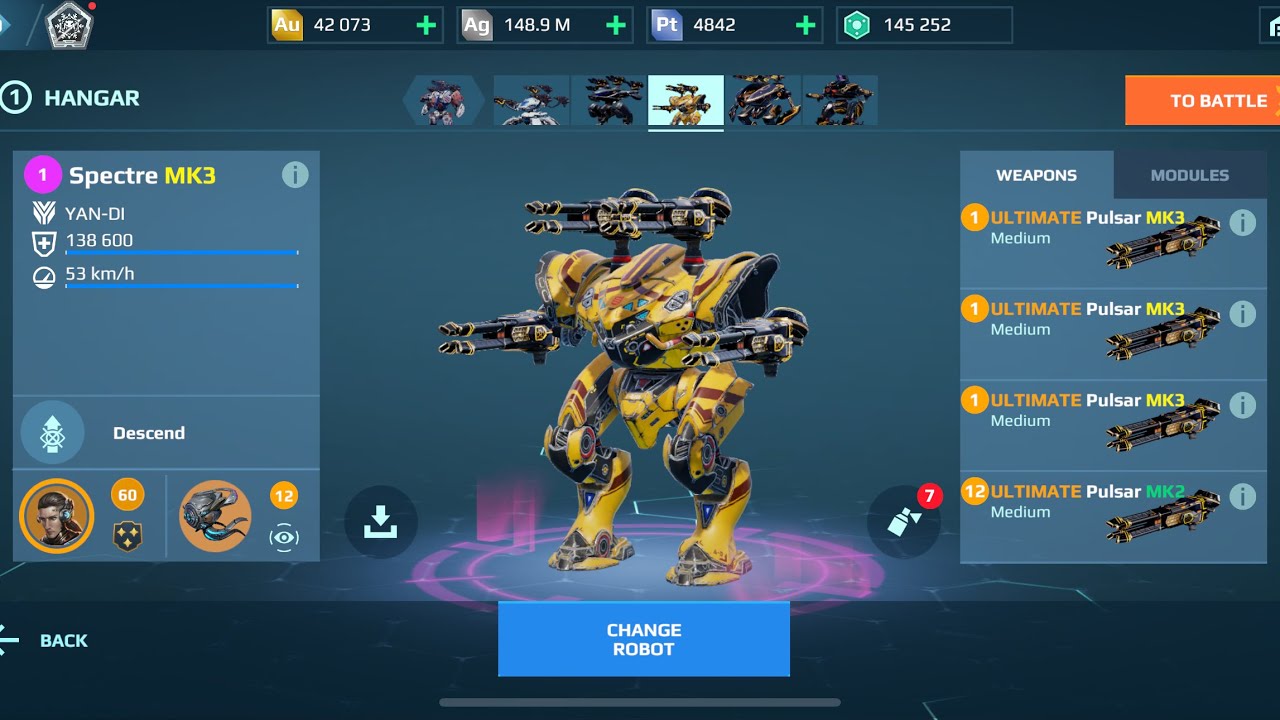 Ultimate Pulsar Spectre | War Robots Gameplay - YouTube