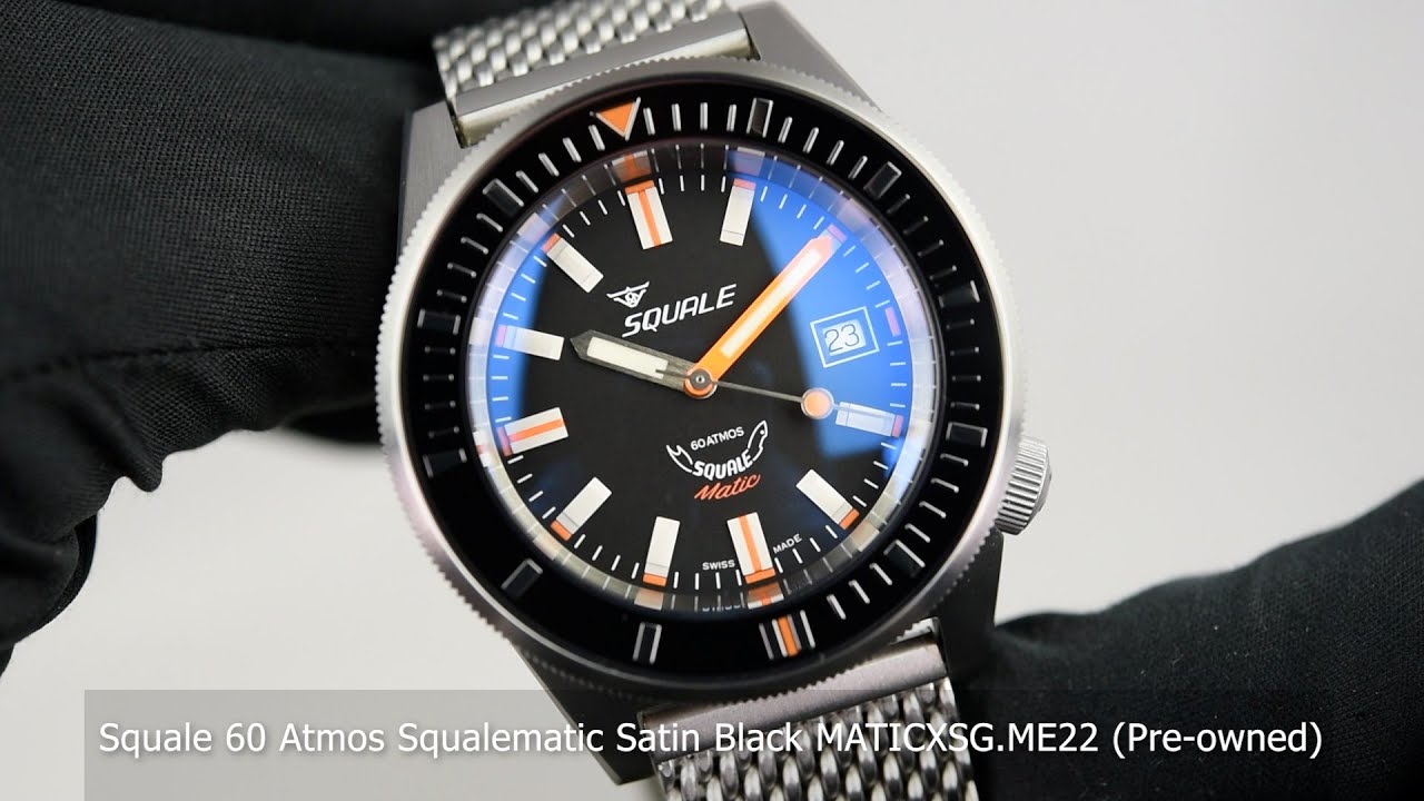 Squale 60 Atmos Squalematic Satin Black MATICXSG.ME22 (Pre-owned) - YouTube