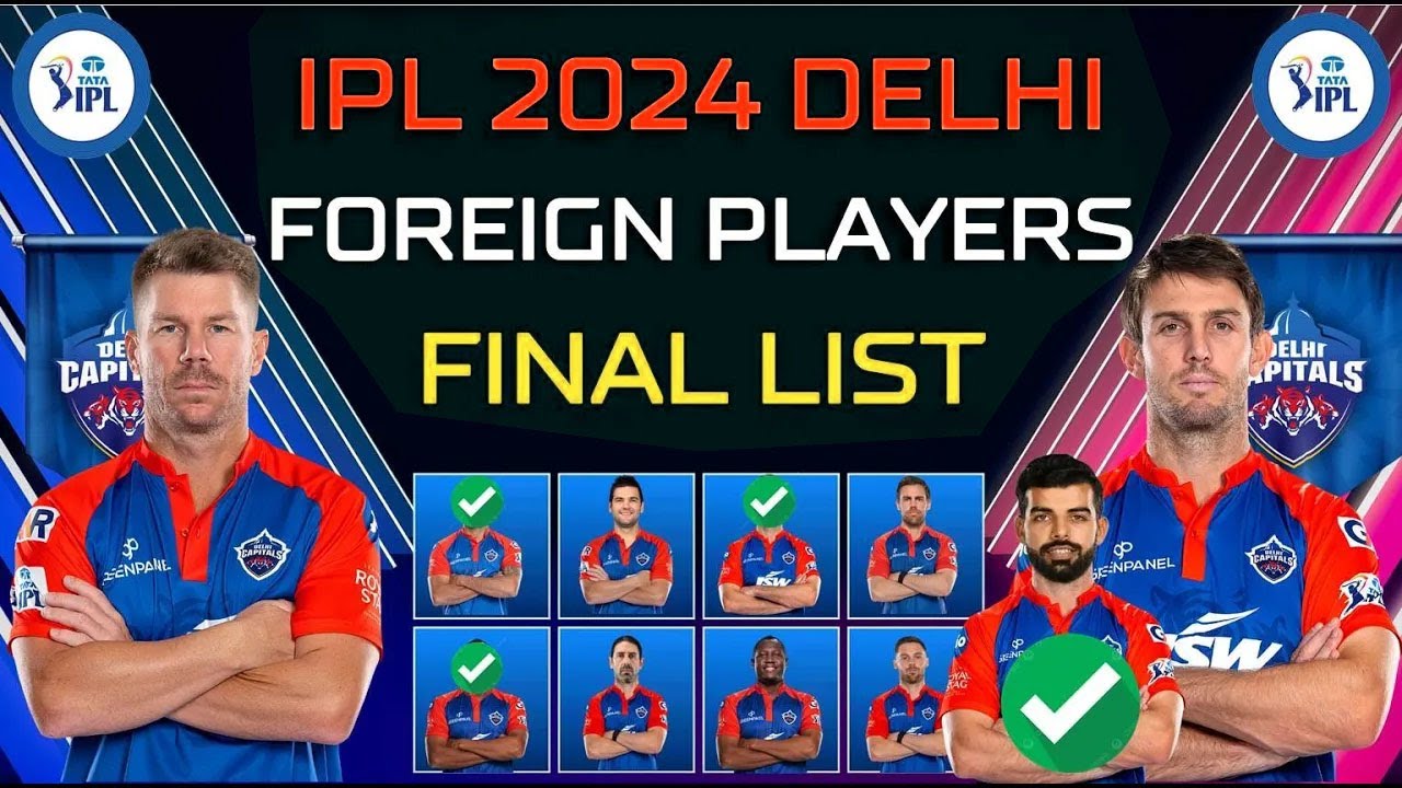 TATA IPL 2024 | Delhi Capitals Foreign Players List | DC Foreign ...