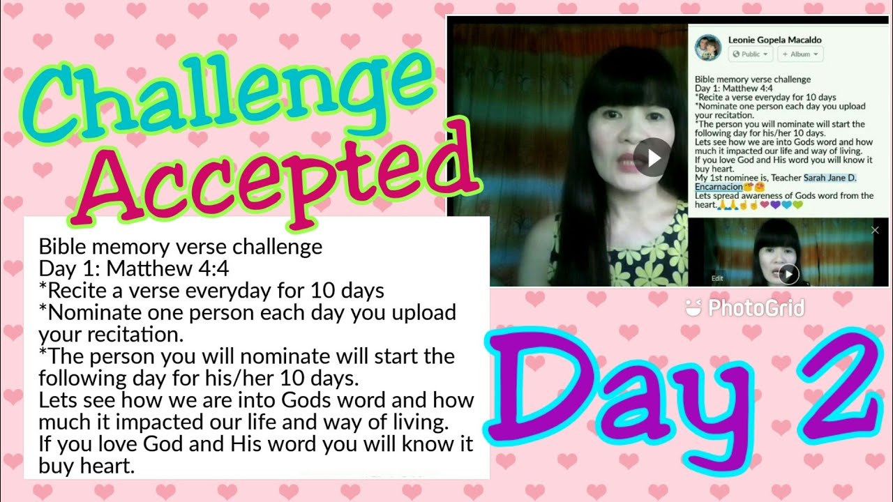 BIBLE MEMORY VERSE CHALLENGE - DAY 2 - YouTube