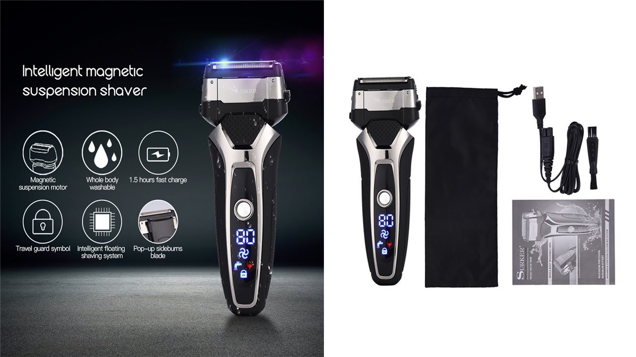Rechargeable Electric Shaver Stainless Steel Shaving Machine Men 3D ...