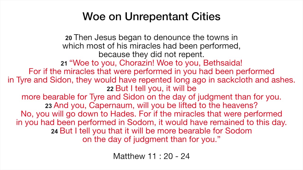 Woe on Unrepentant Cities - YouTube