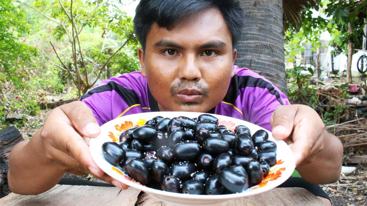 WOW Black Jamun Fruit Look So Delicious want to Eating in forest - YouTube