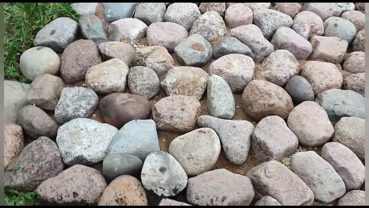 парковка своими руками из круглого камня - YouTube