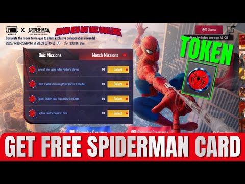 BRAND NEW DAY QUIZ CHALLENGE EVENT PUBG MOBILE | SPIDER TOKEN & SPIDER-MAN CARD UNLOCK