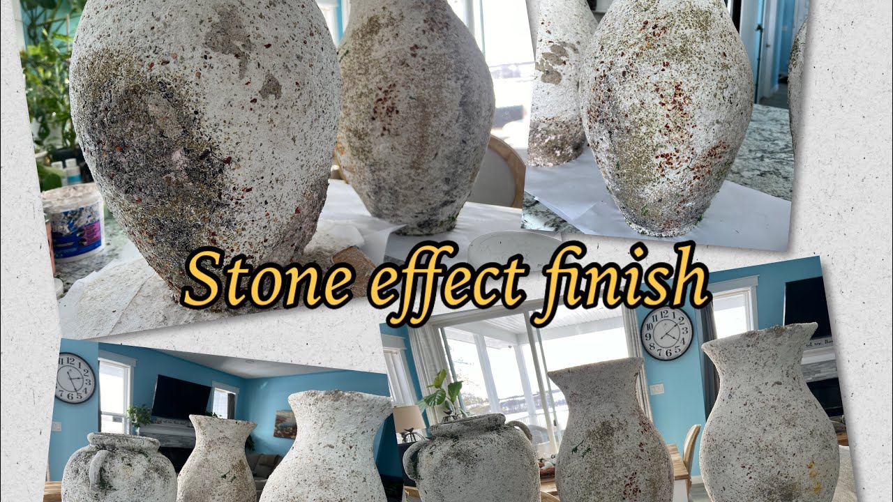 Stone effect aged vessels | Aging shiny or unwanted jars or vessels 🪴🪴🪴 ...