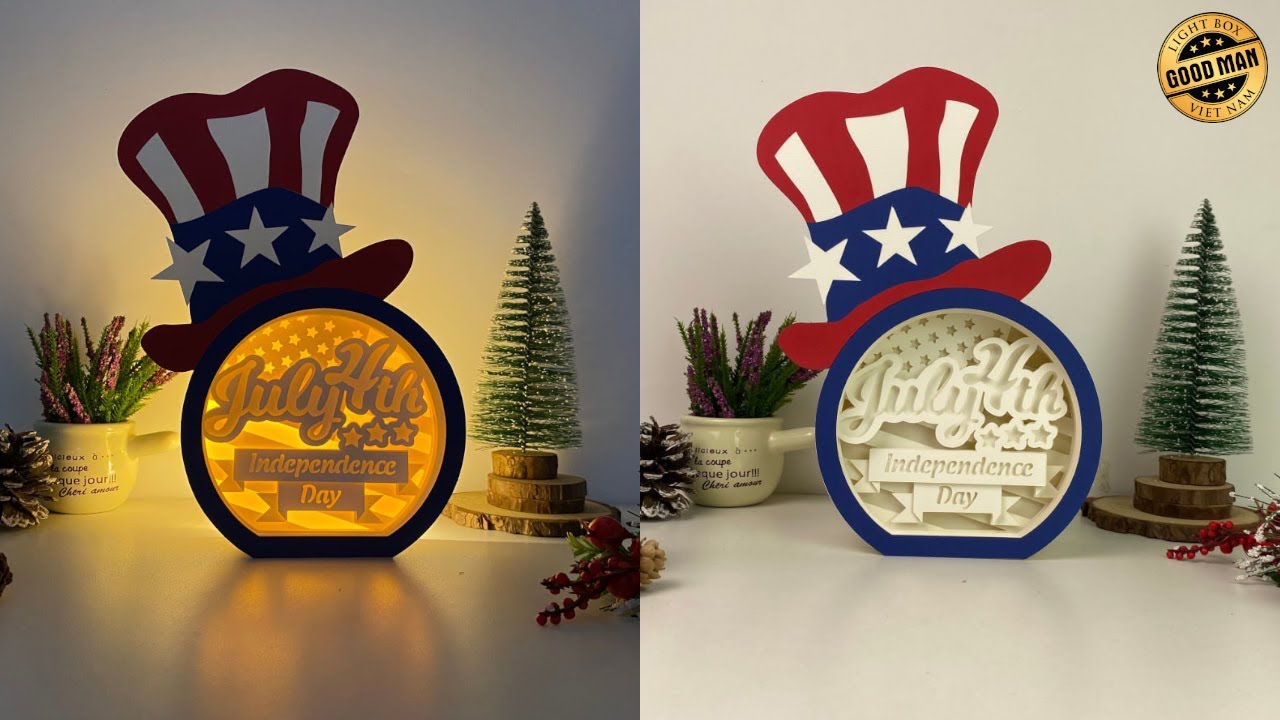 How To Make Paper Cut Independence Day Hat Box - YouTube