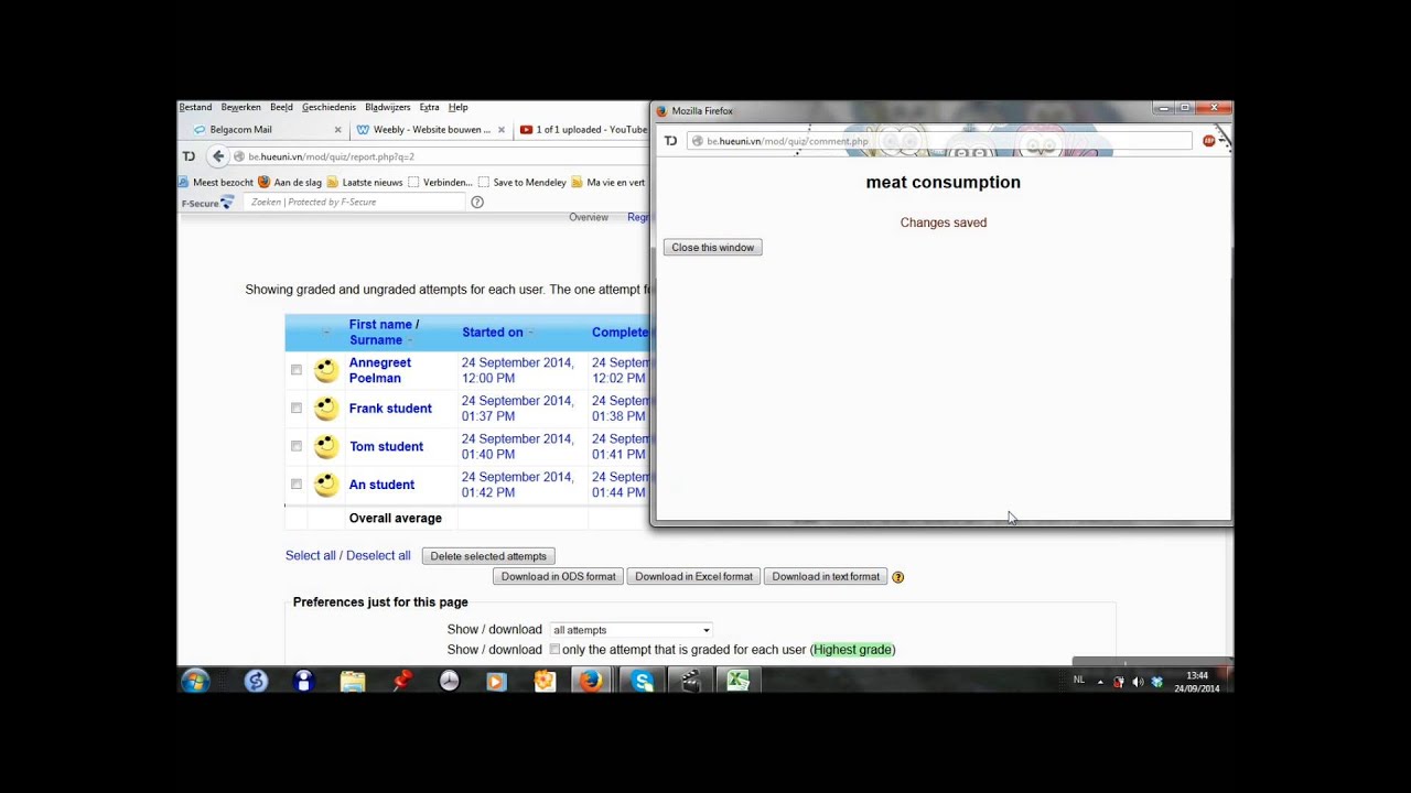 How to check the results of the students on a Moodle quiz - YouTube
