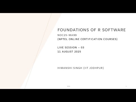 Foundations of R Software | Tutorial 03 - YouTube
