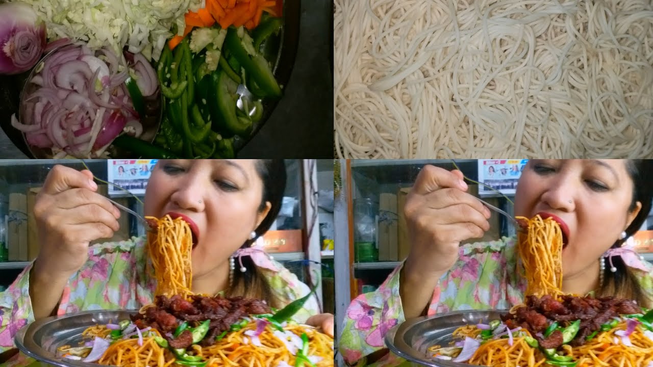 Homemade Buff chowmein with it's recipe and mugbang #mukbang #food ...