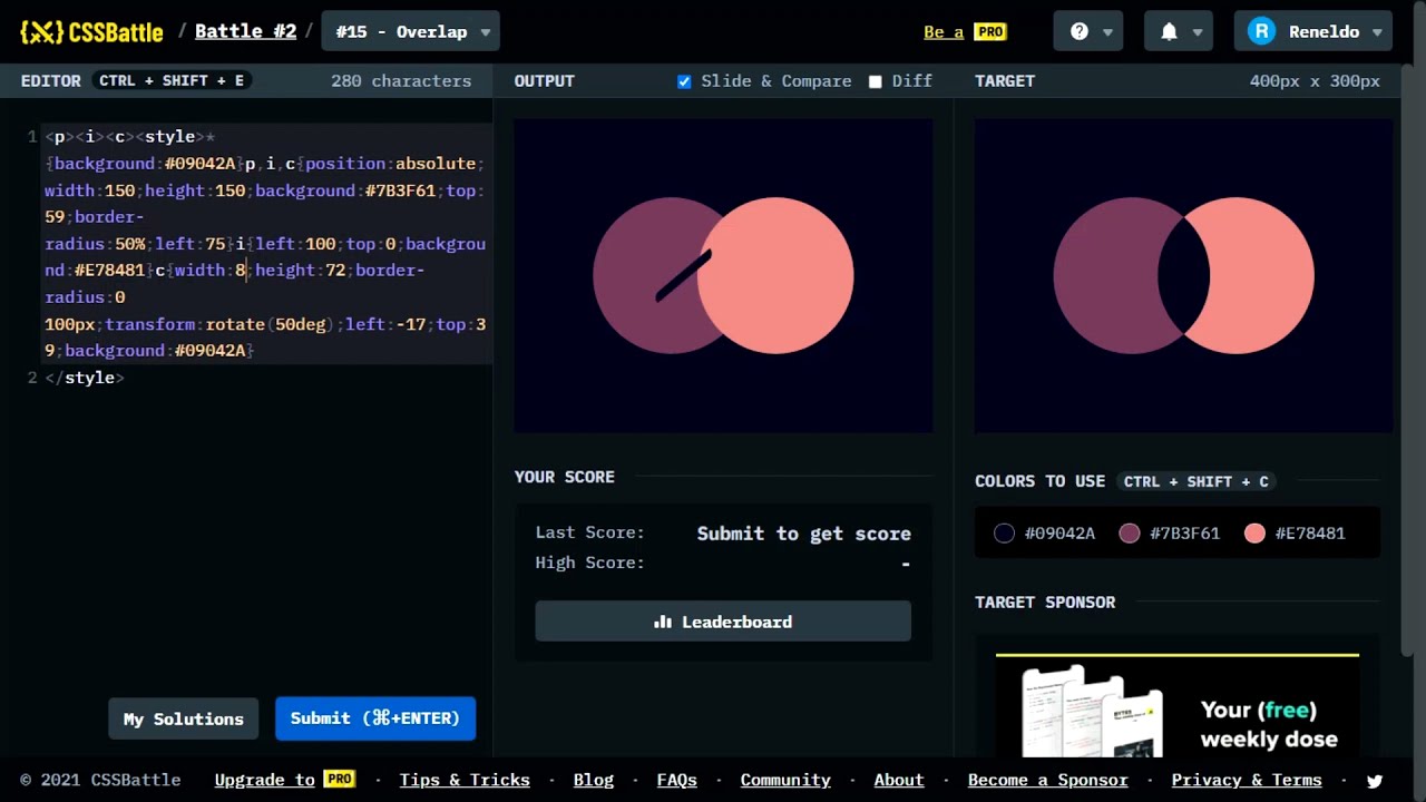 CSS Battle #2 - Overlap Target #15_CSS Chalenge - YouTube
