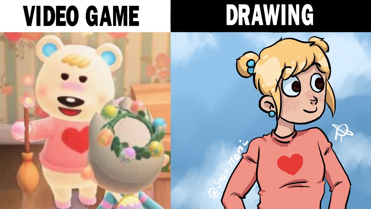 Turning Animal Crossing Characters Human: Tutu | SPEED DRAW - YouTube
