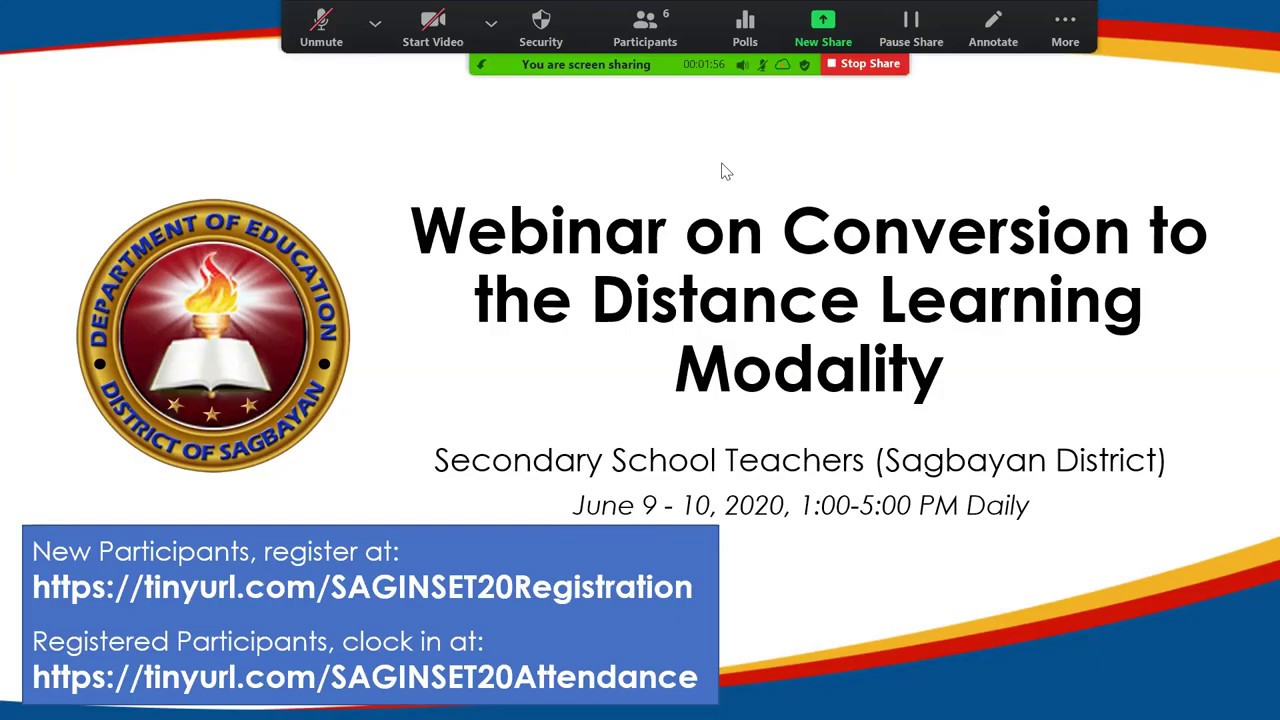 Webinar on Conversion to Distance Learning Modality Day 2.1 - YouTube
