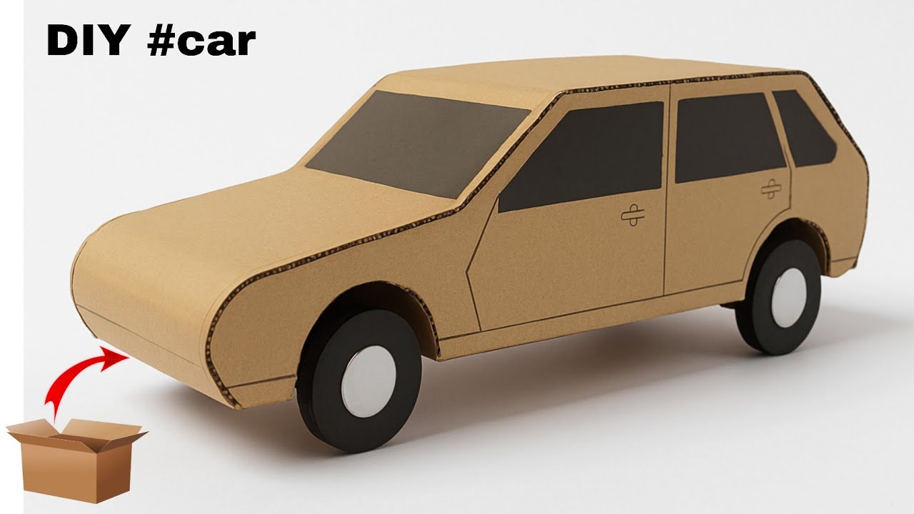 How to make cardboard car | DIY Cardboard car | School project craft ...