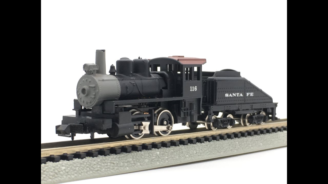 N Scale Bachmann Santa Fe 0 4 0 Steam Shifter Locomotive Demo - YouTube