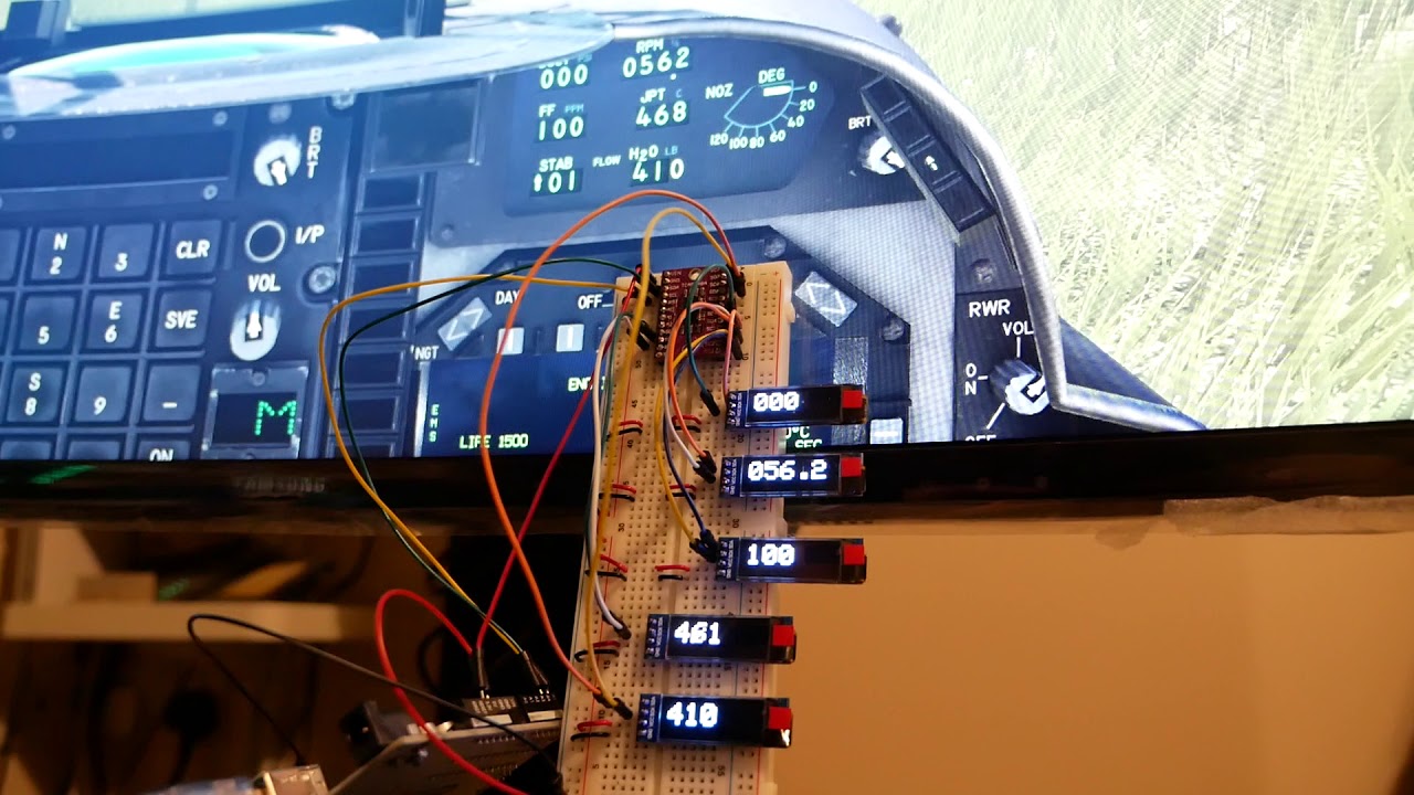 DCS-BIOS AV8B Engine Panel Prototype - YouTube