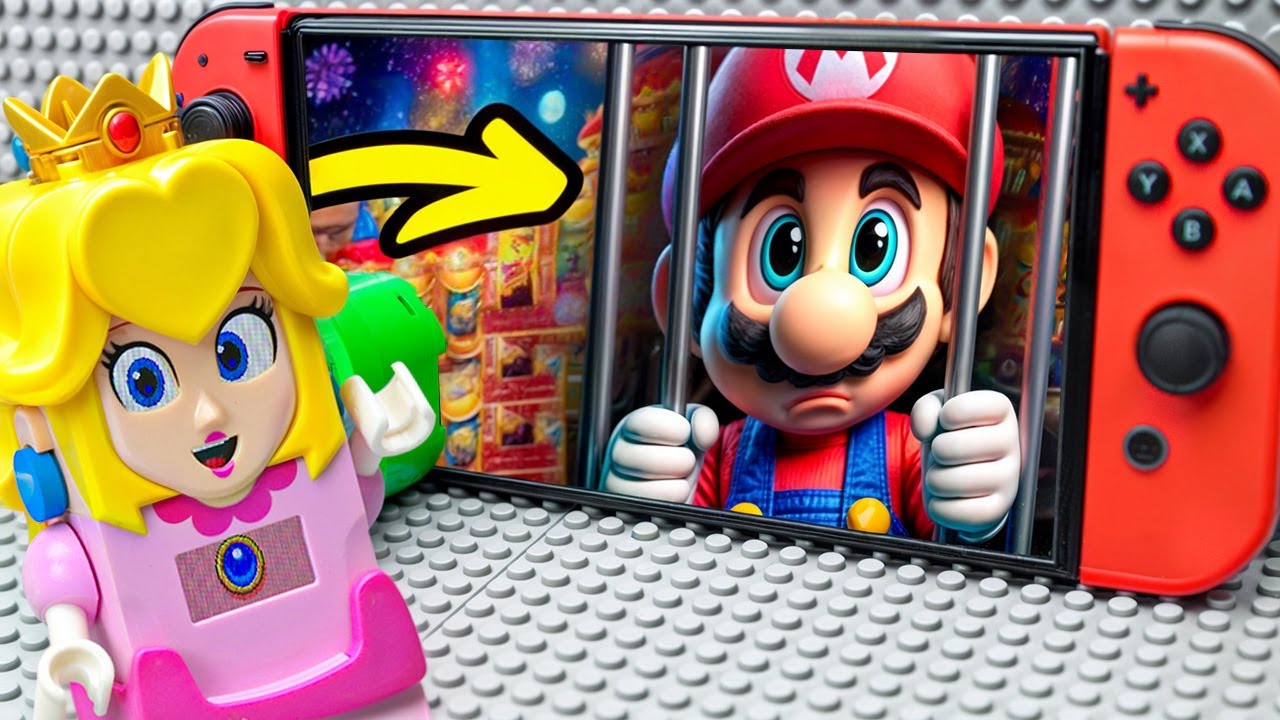 Lego Peach enters the Nintendo Switch to save Mario from Madame Grape # ...