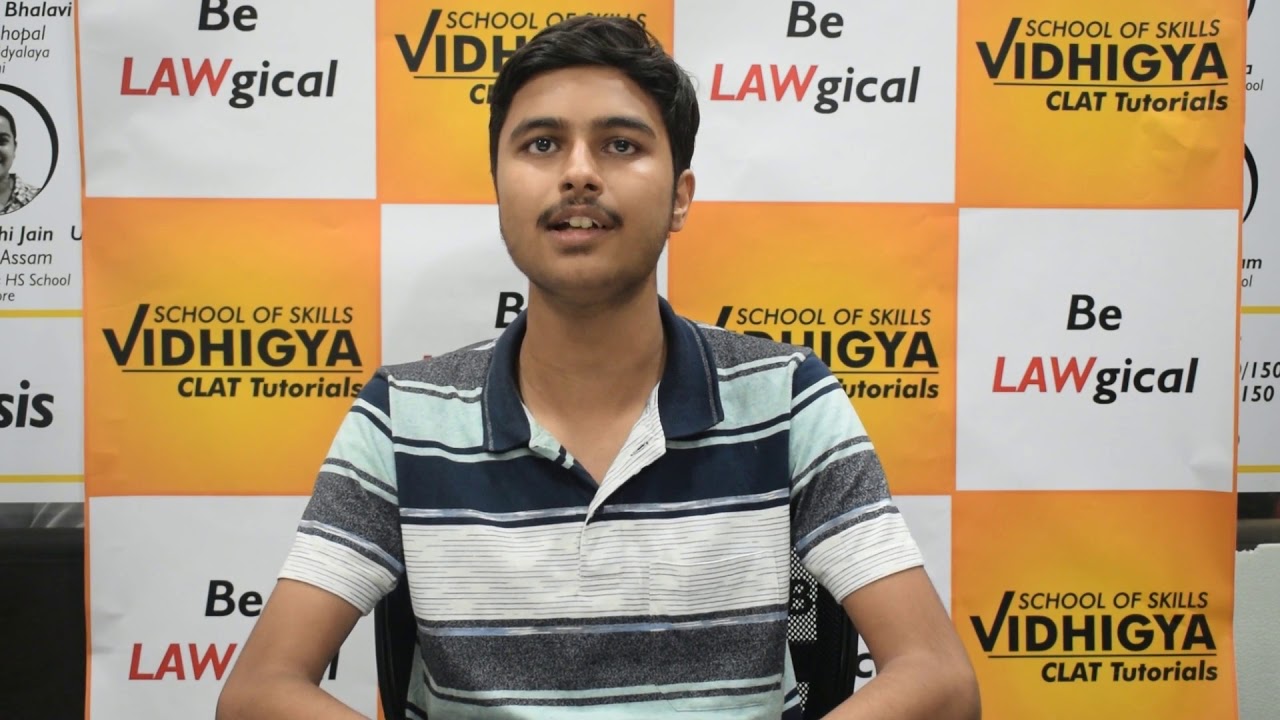 Prabhav Sharma, CLAT 2019 NLIU Bhopal, St. Thomas School, Badnagar ...
