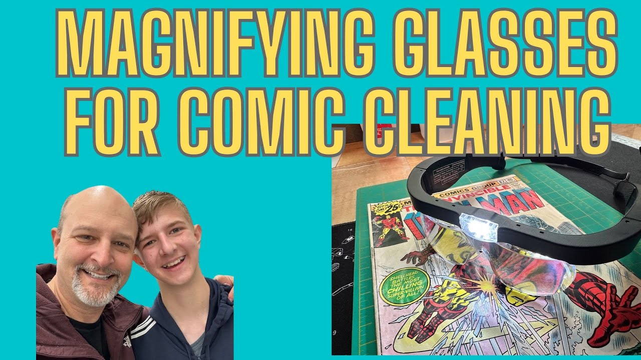 rechargeable magnifying glasses for cleaning comic books - YouTube