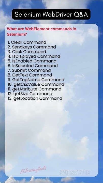 What are WebElement commands in Selenium - YouTube