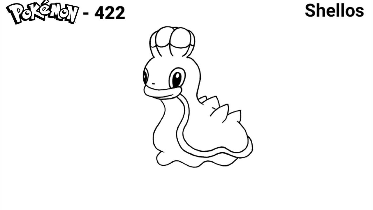 Shellos Drawing | How To Draw Pokemon No 422 - YouTube