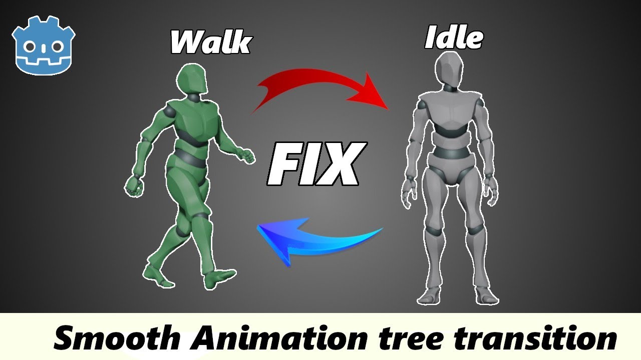 Godot smooth walk to idle transition - YouTube