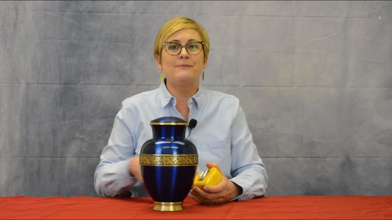 Leaf Blue Brass Urn from UPD Urns - YouTube