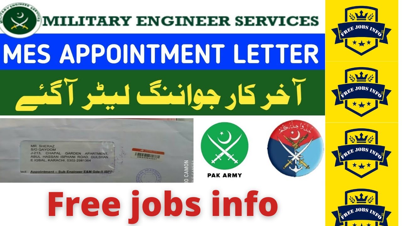 MES appointment letter issued 2020 | How to get MES appointment letter ...